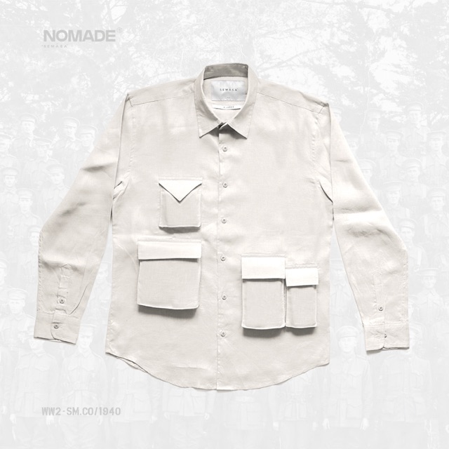 Jual LINEN - MILITARY VINTAGE - NOMADE / BROKEN WHITE | Shopee Indonesia