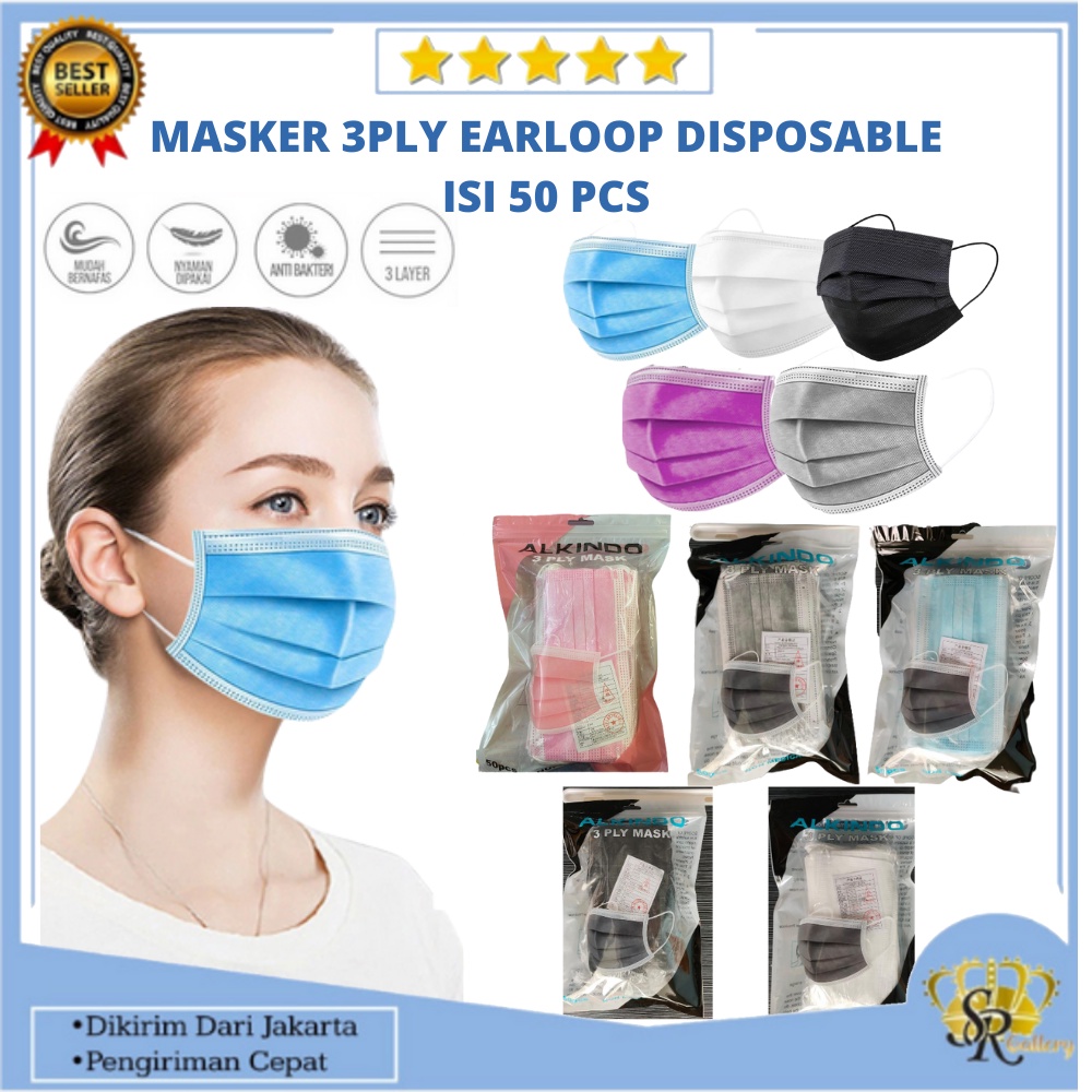 Jual Masker 3 Ply Earloop Premium Disposable Mask Earloop SR | Shopee ...