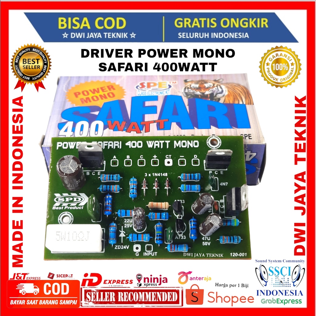 Jual KIT DRIVER POWER AMPLIFIER 400 WATT MONO - SAFARI | Shopee Indonesia