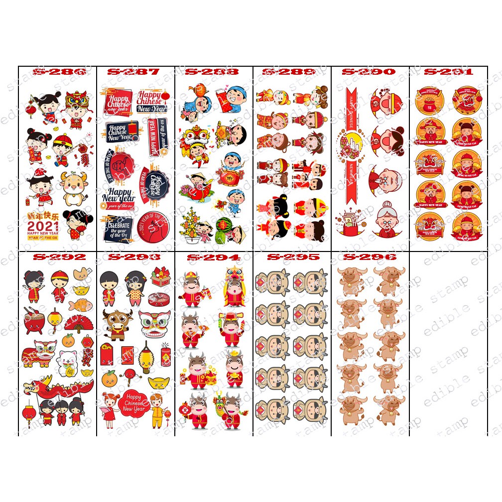 Jual Edible Stamp Imlek Stiker Makanan Edible Stiker Edible Image ...