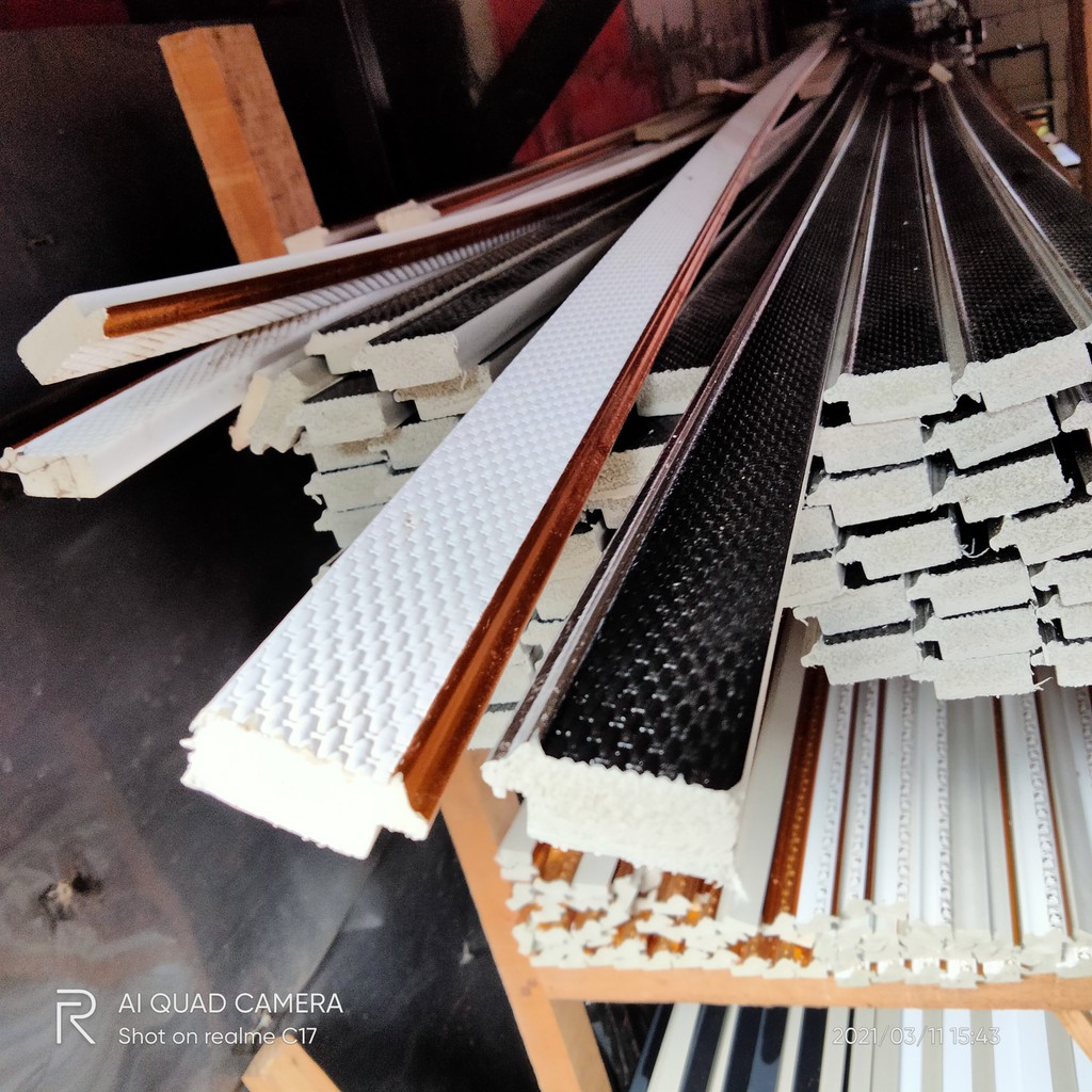 Jual frame / figura batangan LINEN / linen hitam / putih panjang 3 ...