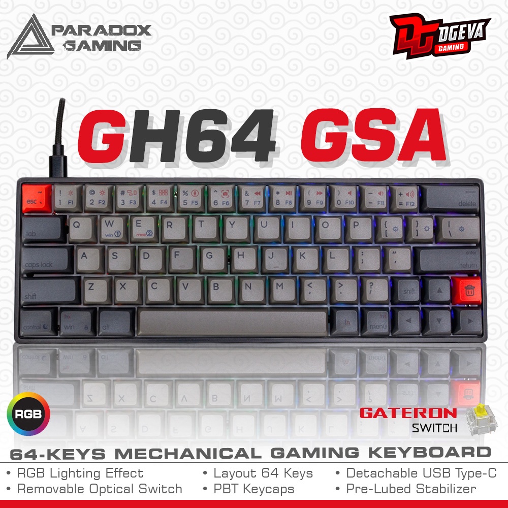Jual Paradox Gaming GH64 GSA Mechanical Gaming Keyboard | Shopee Indonesia