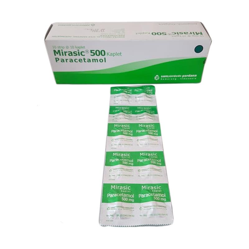 Jual Mirasic Kaplet Parasetamol 500mg Strip ORIGINAL-BPOM | Shopee ...