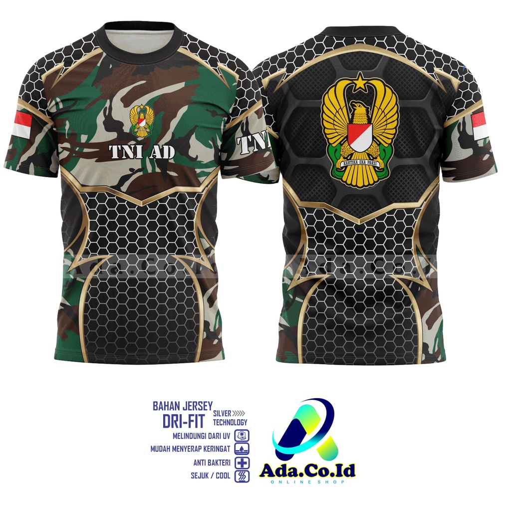Jual Kaos jersey TNI AD Logo Besar Fullprint / Kaos jersey TNI AD Logo besar Dryfit Sublime ...