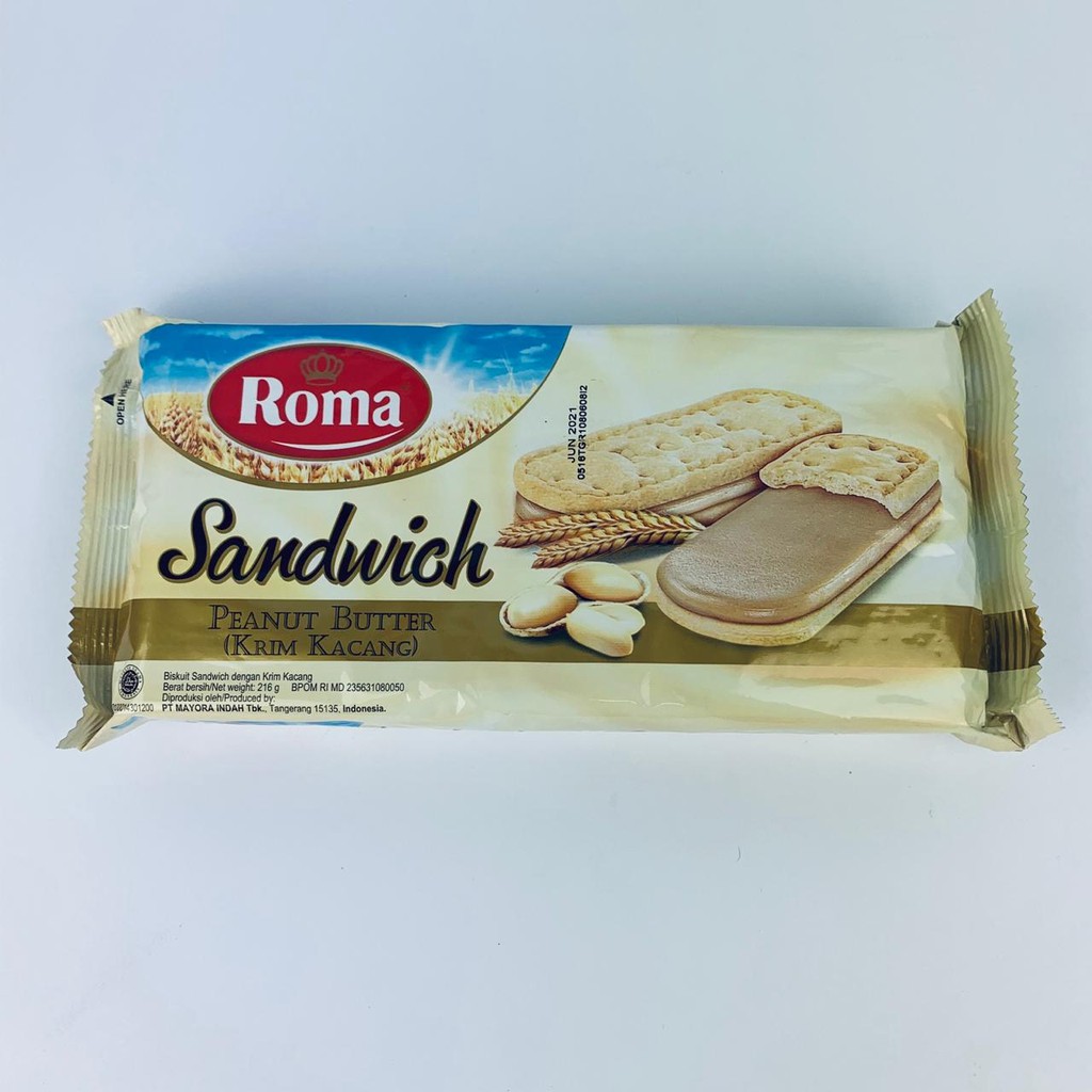 Jual ROMA SANDWICH PEANUT BUTTER 206g | Shopee Indonesia