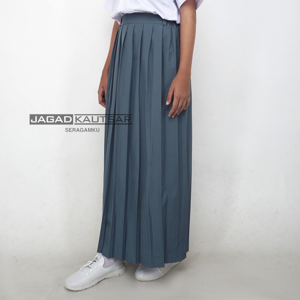 Jual Rok Rempel Panjang SMA-SMP - Abu-Abu, Putih, Biru / Roknya Saja ...