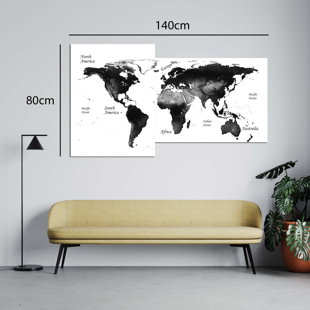 Jual Hiasan Dinding 140x80cm Peta Dunia World Map isi 2pcs Jumbo ...