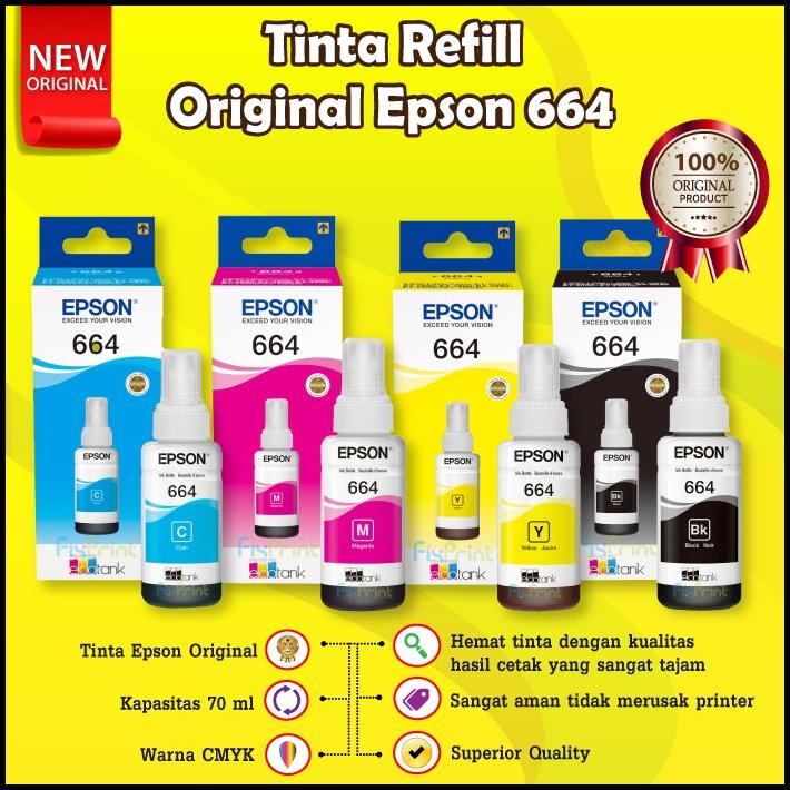 Jual Tinta Epson 664 Original Ink Printer L300 L310 L350 L355 L360 L365 ...