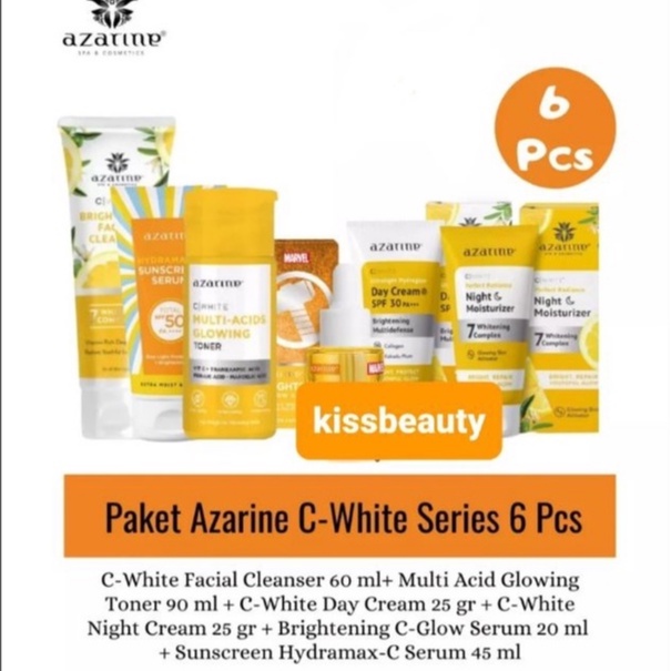 Jual Paket Lengkap Azarine C White isi 6 Pcs ( foam, serum c glow, day ...