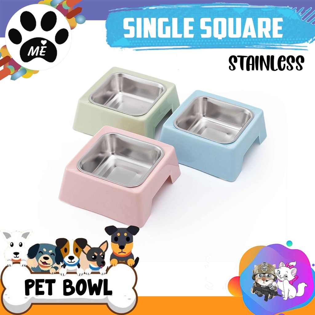 Jual Tempat Makan Minum Anjing Kucing Kelinci "SQUARE STAINLESS" PET ...