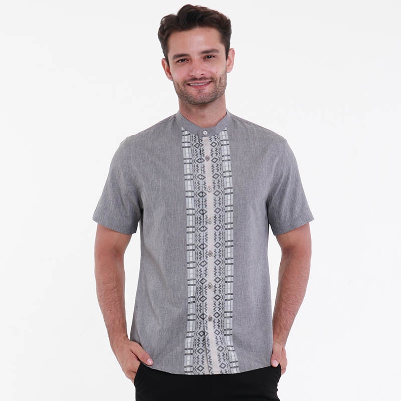 Jual MAGINOT ALBIRU GREY Koko Slim Fit Lengan Pendek | Shopee Indonesia