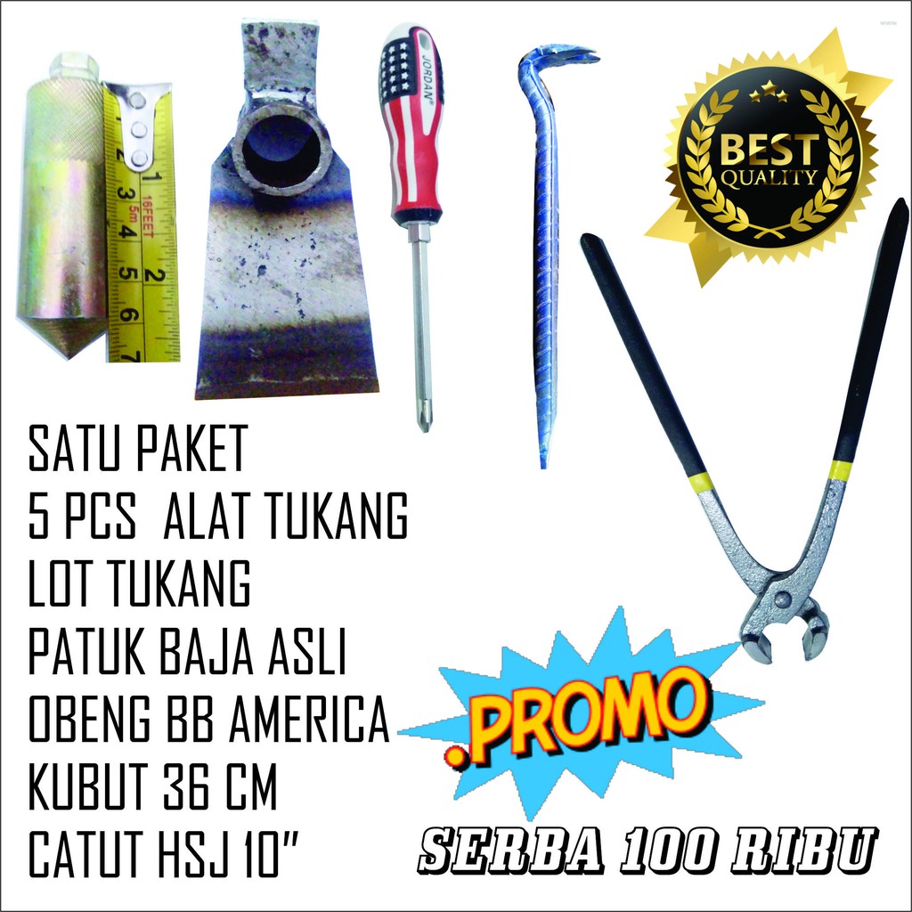 Jual Promo GROSIR 07 Serba 100 Ribu Satu Paket Alat Tukang Bangunan ...