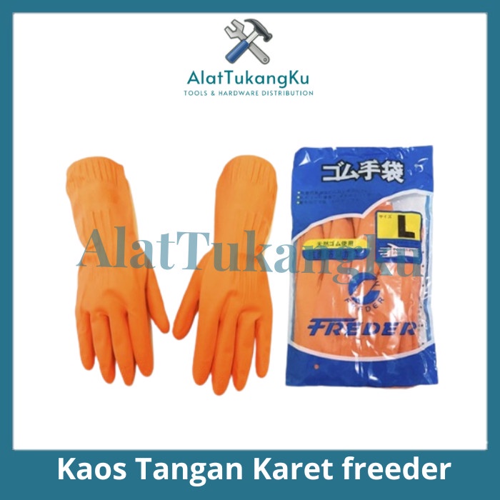 Jual FREEDER Sarung Tangan Karet Latex Tebal / Sarung Tangan Kerja ...