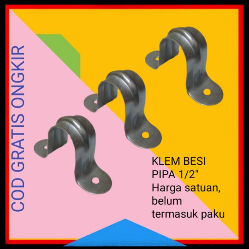 Jual KLEM CLAMP OMEGA PIPA BESI PIPA 1/2 3/4 1 1/4 2 3 4 INCHI ALAT ...
