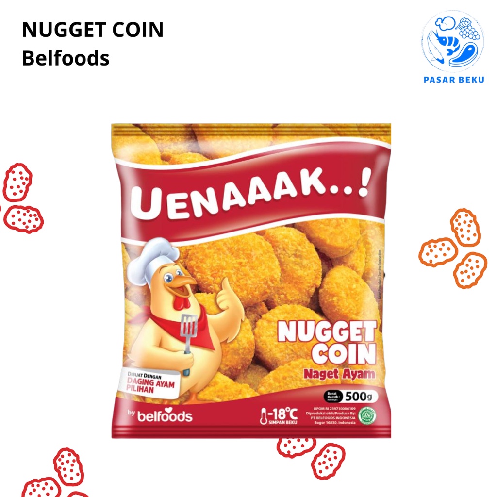 Jual (Khusus AREA SUMBAR) Nugget Coin Uenaaak Belfoods Frozen Food ...