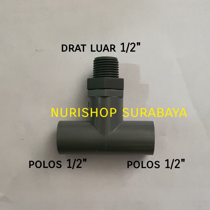 Jual Tee drat luar pvc 1/2" atau T drat luar/ tee pvc 1/2" | Shopee ...