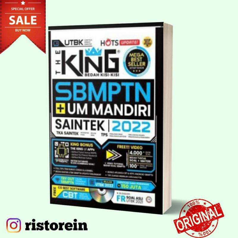 Jual BUKU THE KING BEDAH KISI-KISI SBMPTN 2022 UM MANDIRI SAINTEK UTBK | Shopee Indonesia