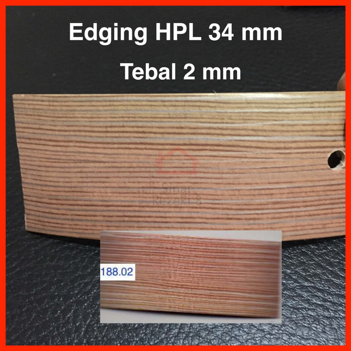 Jual Edging HPL 188.02 Lebar 34 mm/ Cokelat Coklat Serat Urat Kayu ...