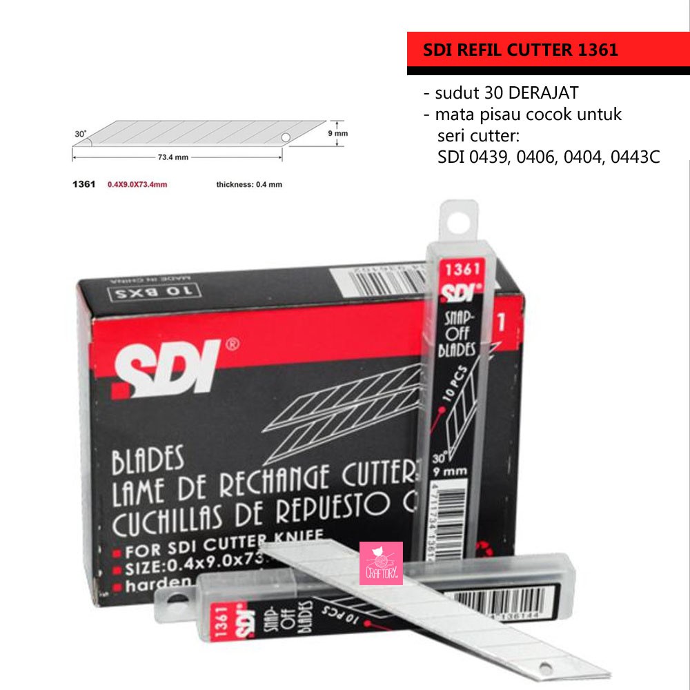 Jual SDI blade REFILL 1361 CUTTER 30 DERAJAT / isi ulang PRO CUTTER ...