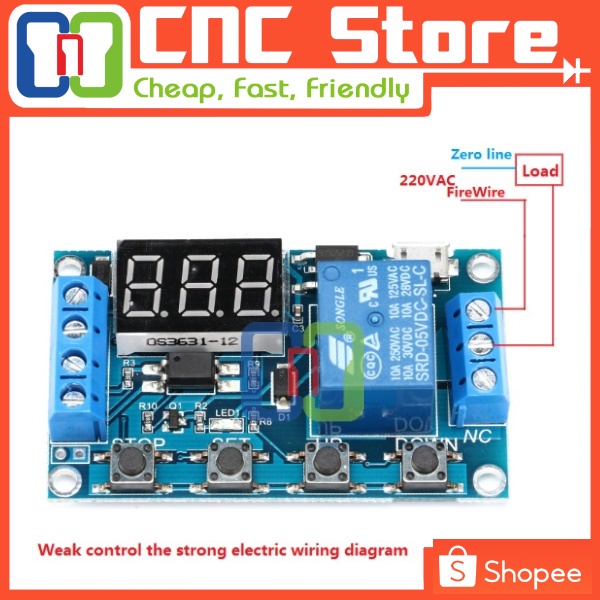 Jual [MDL-0010] Digital Timer Control Module 1CH Relay Modul Switch ...