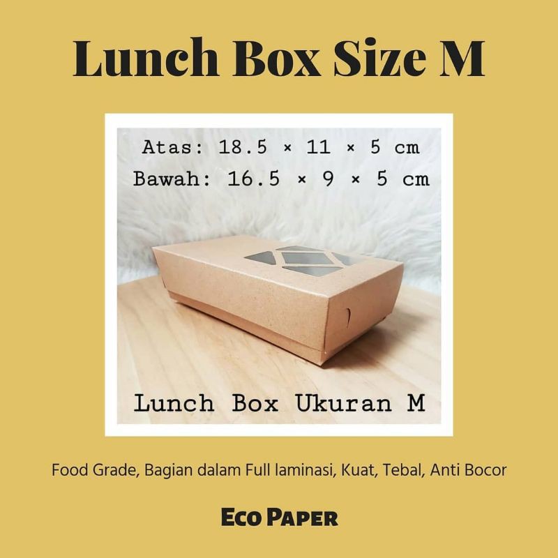 Jual (50 PCS) Lunch Box Paper Size M / Kotak Take Away / Box Makan ...
