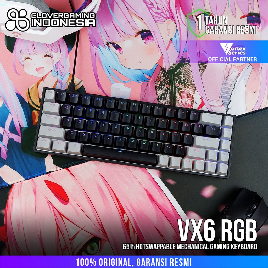 Jual VortexSeries VX6 RGB - 65% Gateron Switch Mechanical Gaming ...