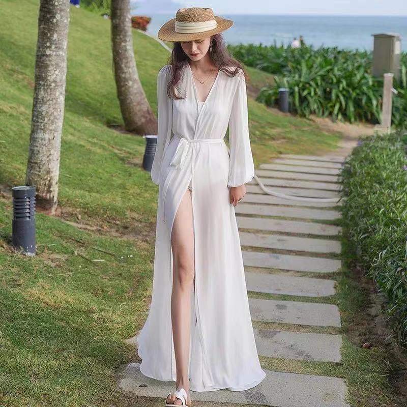 Jual 𝐑𝐄𝐀𝐃𝐘 𝐒𝐓𝐎𝐂𝐊 𝐒𝐀𝐅 - 𝐎𝐔𝐓𝐄𝐑 𝐎𝐍𝐋𝐘 - SAMANTHA white chiffon outer long ...