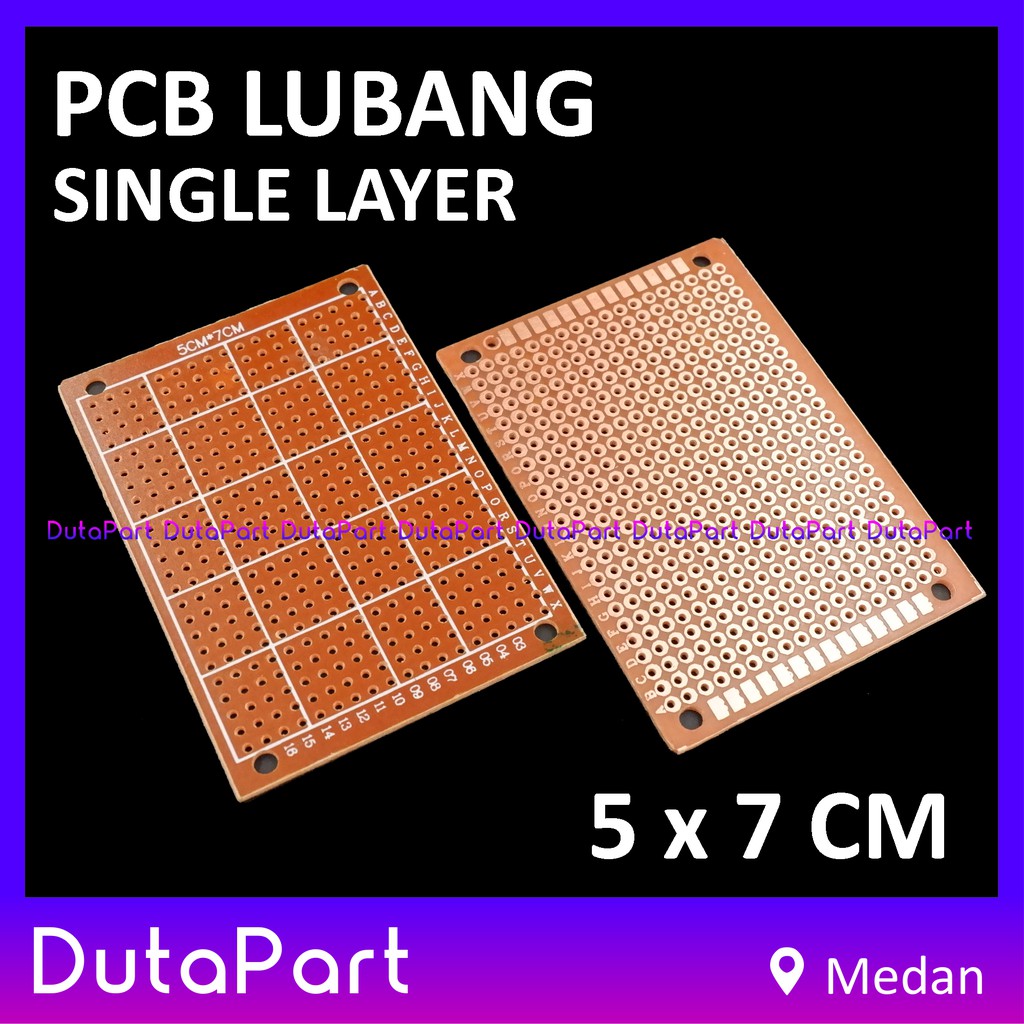 Jual 5x7 cm PCB Lubang Satu Sisi Single Layer Fiber 5*7 Prototype Board ...