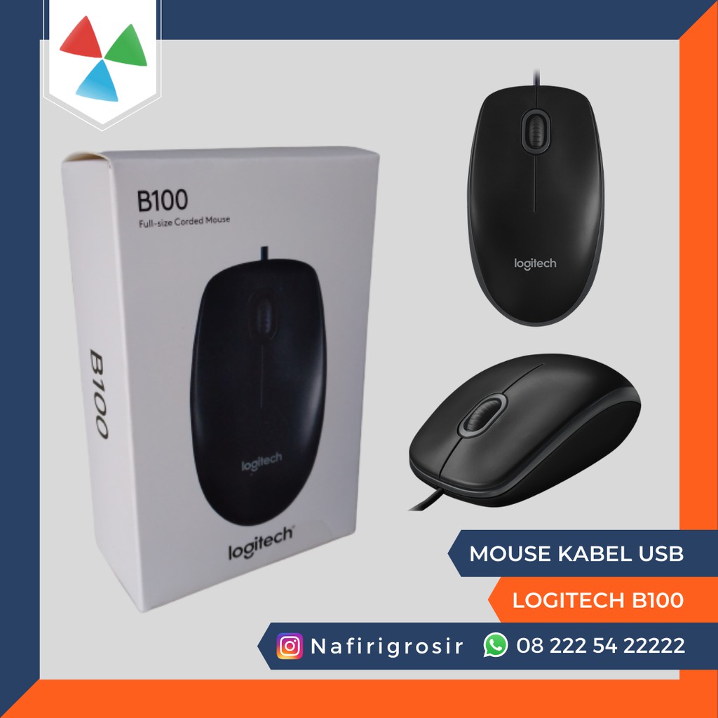 Jual MOUSE USB LOGITECH B100 KABEL HITAM | Shopee Indonesia