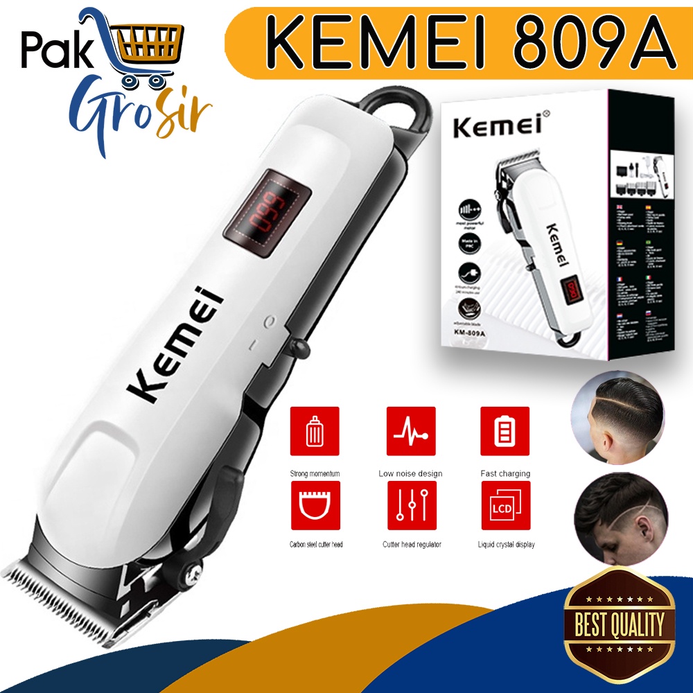Jual KEMEI KM 809A & PG 809A ALAT MESIN CUKUR RAMBUT POTONG WIRELESS HAIR CLIPPER RECHARGEABLE ...