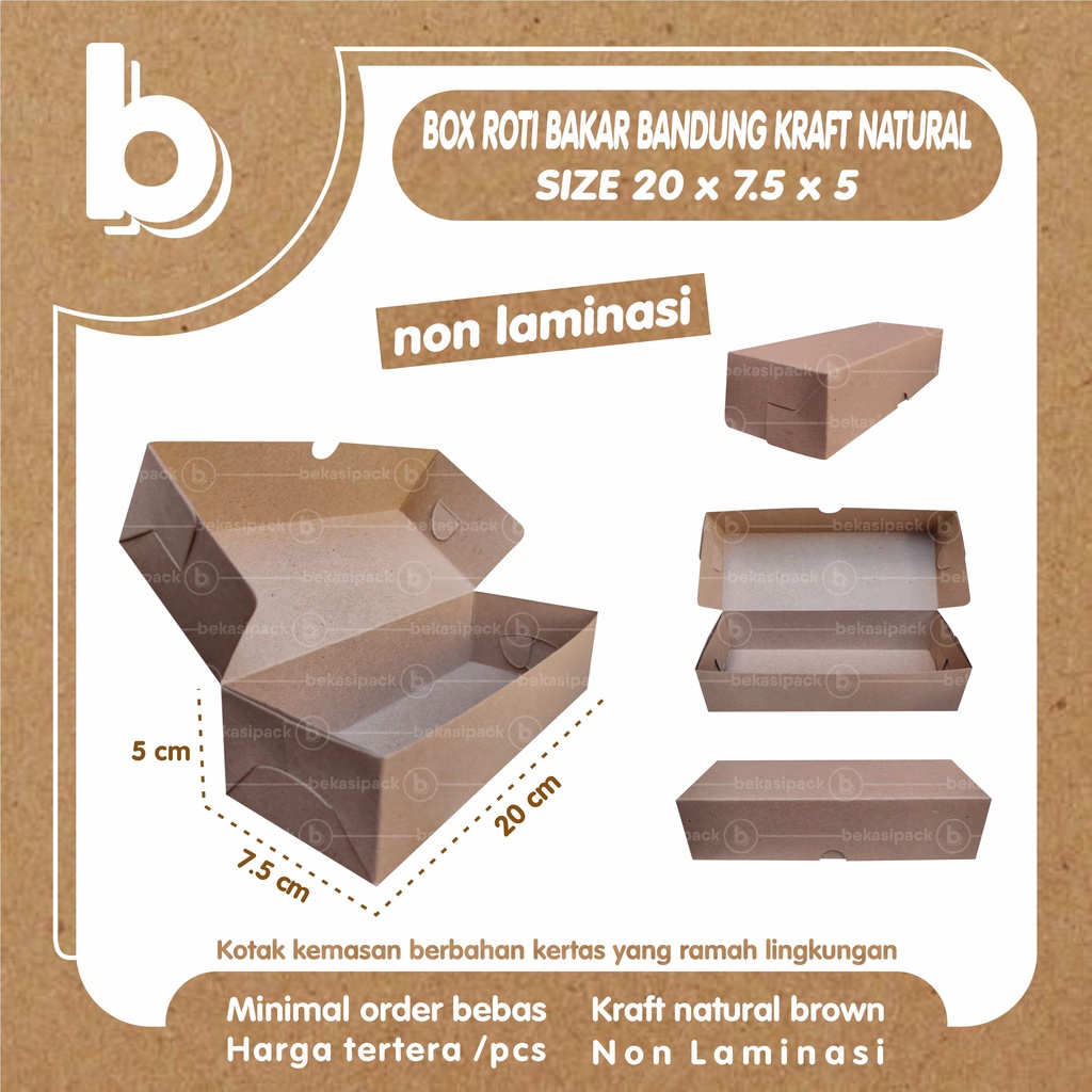 Jual Box Roti Bakar Bandung Kraft Natural 20x7.5x5 I BRBBKN00348 ...
