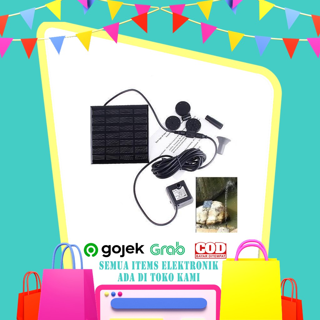 Jual OMHAO8BK - Air Mancur Kolam Tenaga Solar Matahari 7V 1.12W 150L/h - GY-D-001 - Black ...