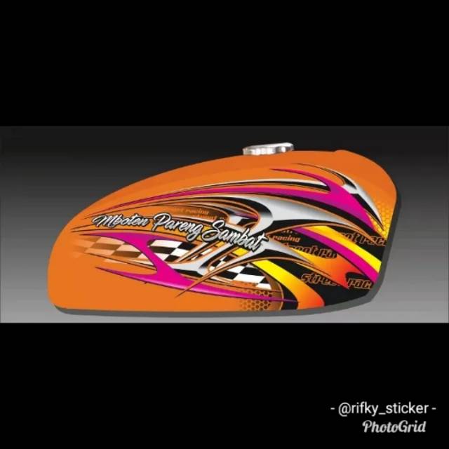 Jual stiker striping decal tangki honda cb racing grafis tribal fullset ...