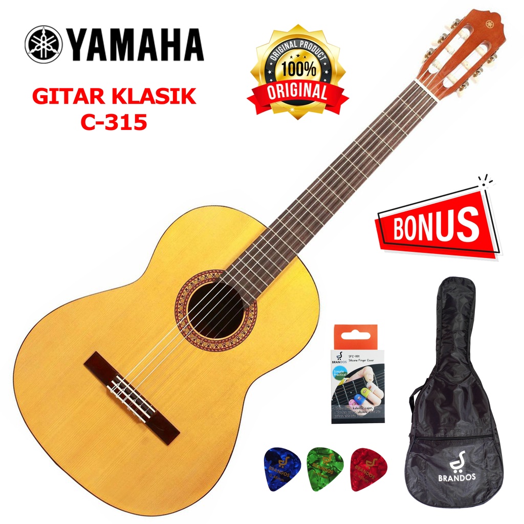 Jual Gitar Klasik YAMAHA C315 BONUS AKSESORIS Senar Nilon Akustik Nylon Strings Guitar C-315 ...