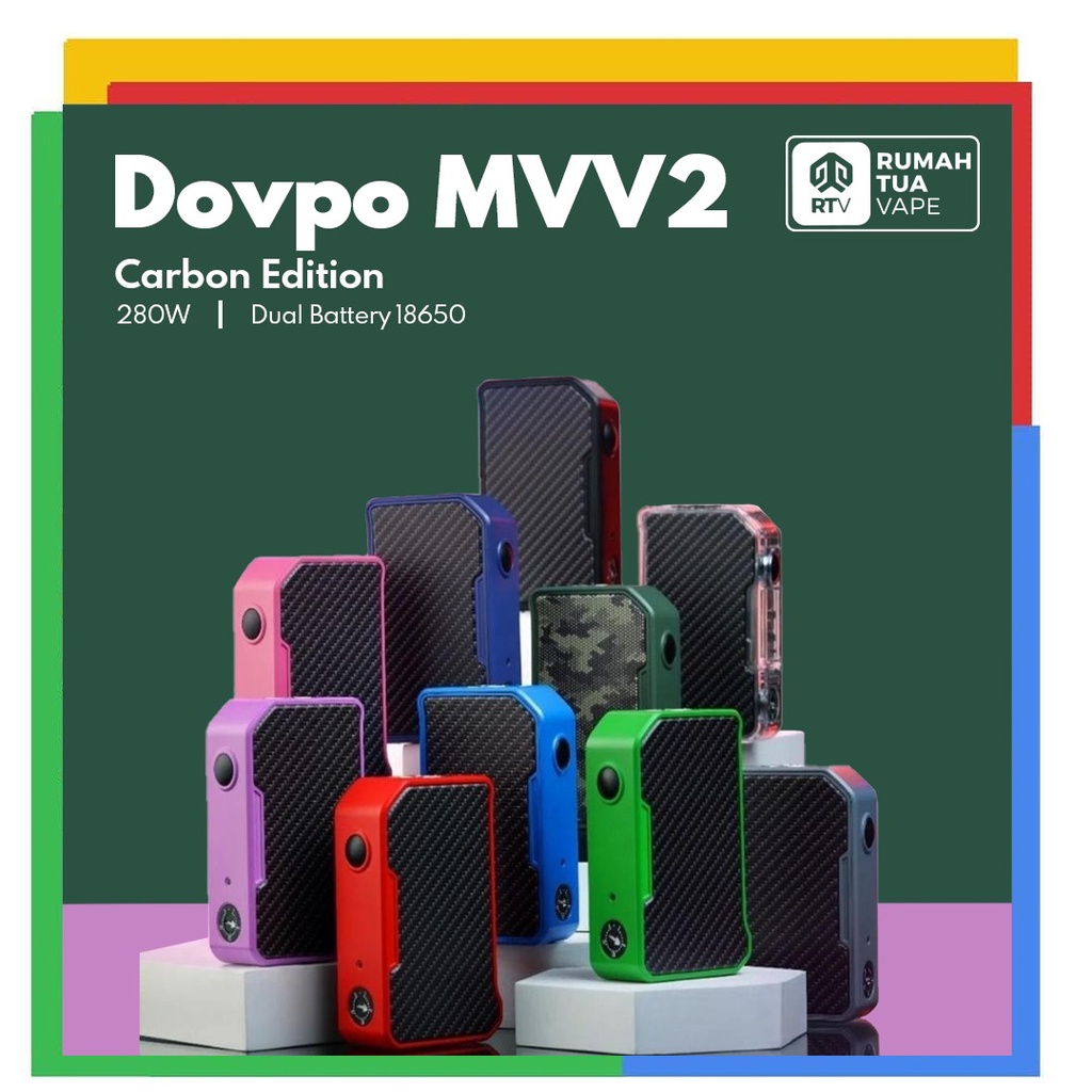 Jual DOVPO MVV2 CARBON SERIES 280W DUAL BATTERY 18650 MOD BY DOVPO ...