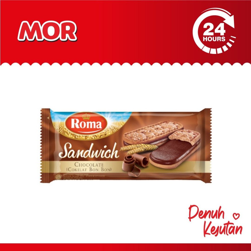 Jual ROMA Sandwich Chocolate Biskuit Cokelat Bon Bon 208 gr | Shopee ...