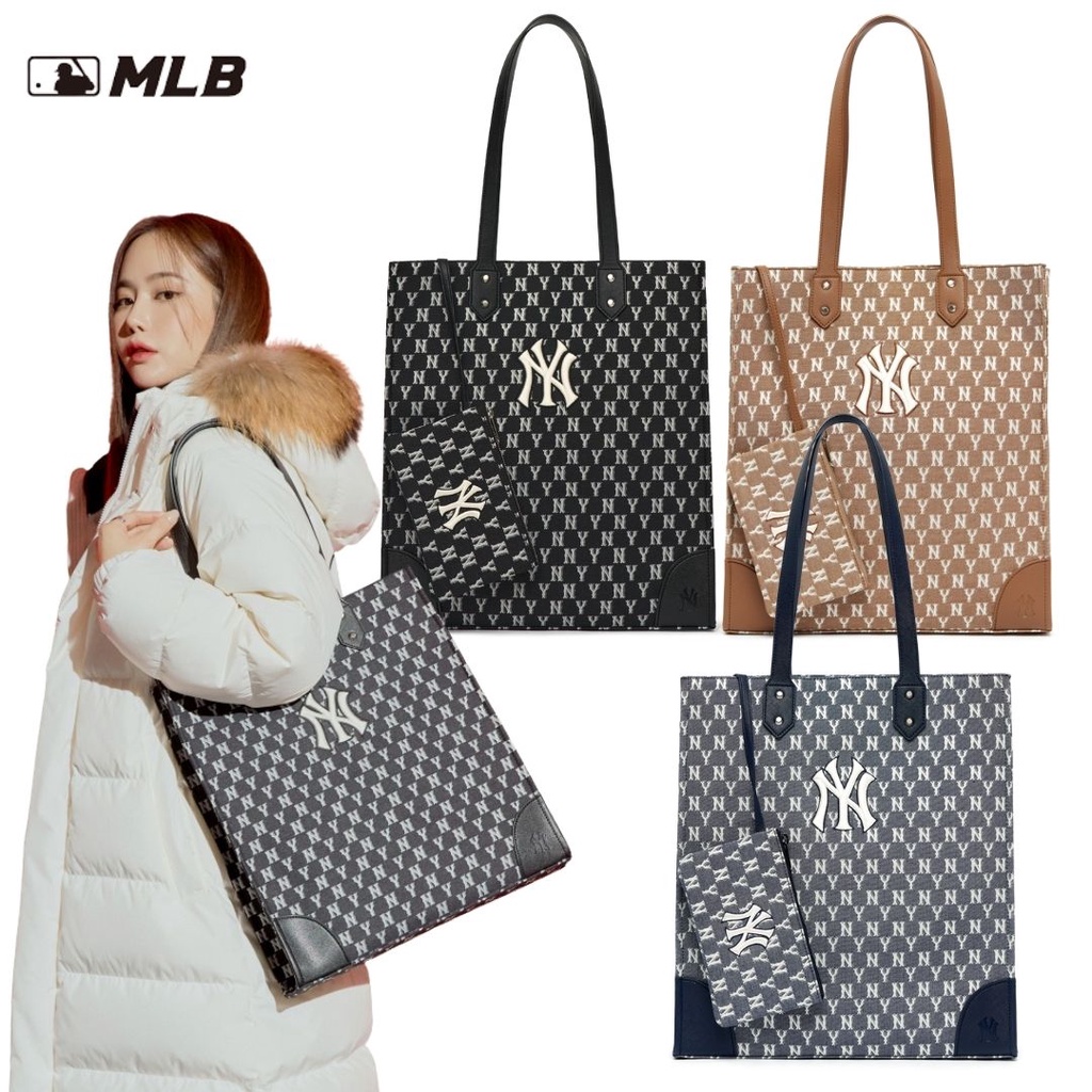 Jual MLB Monogram Jacquard Shopper Bag NY YANKEES 3AORL031N | Shopee ...