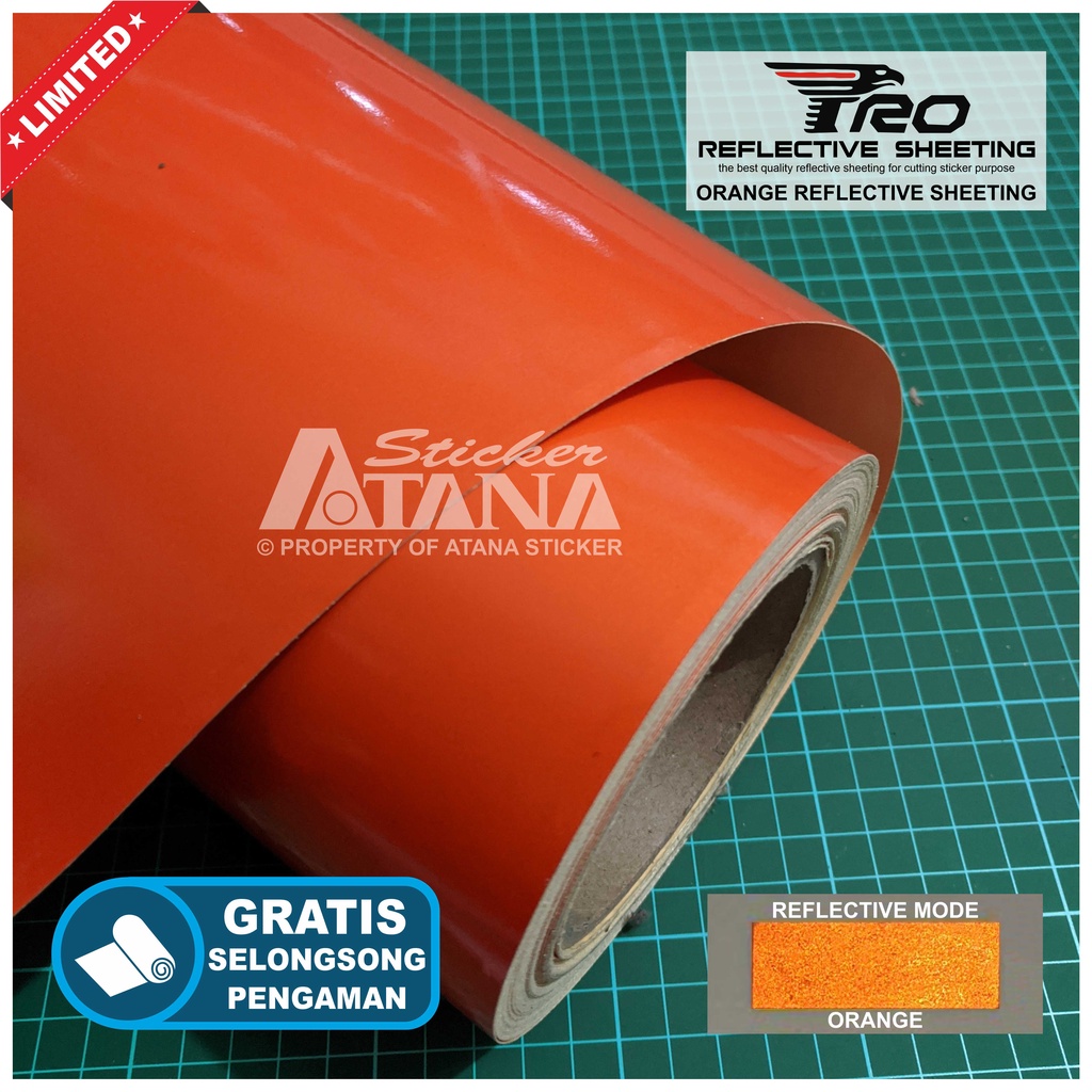 Jual Bahan Stiker Cutting Orange Pro Reflective Sheeting Skotlet Nyala ...