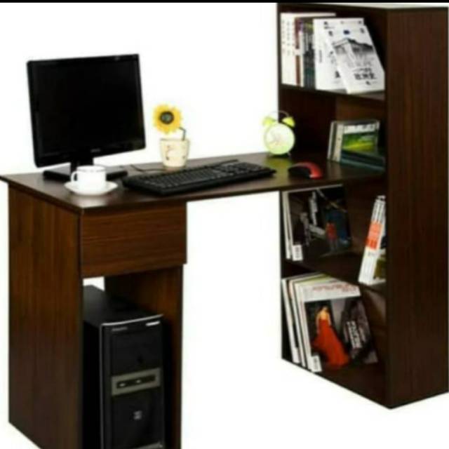 Jual Meja kerja meja laptop meja komputer dengan rak buku | Shopee ...
