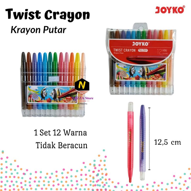 Jual JOYKO Twist Crayon Krayon Putar 12 warna | Shopee Indonesia