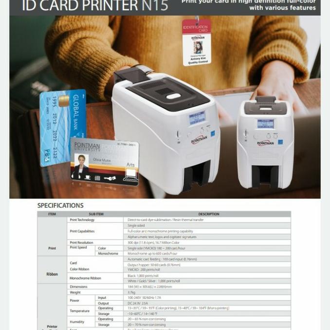 Jual Mesin Cetak Id Card Pointman Nuvia N15 Free Ribbon Warna Dan Kartu ...