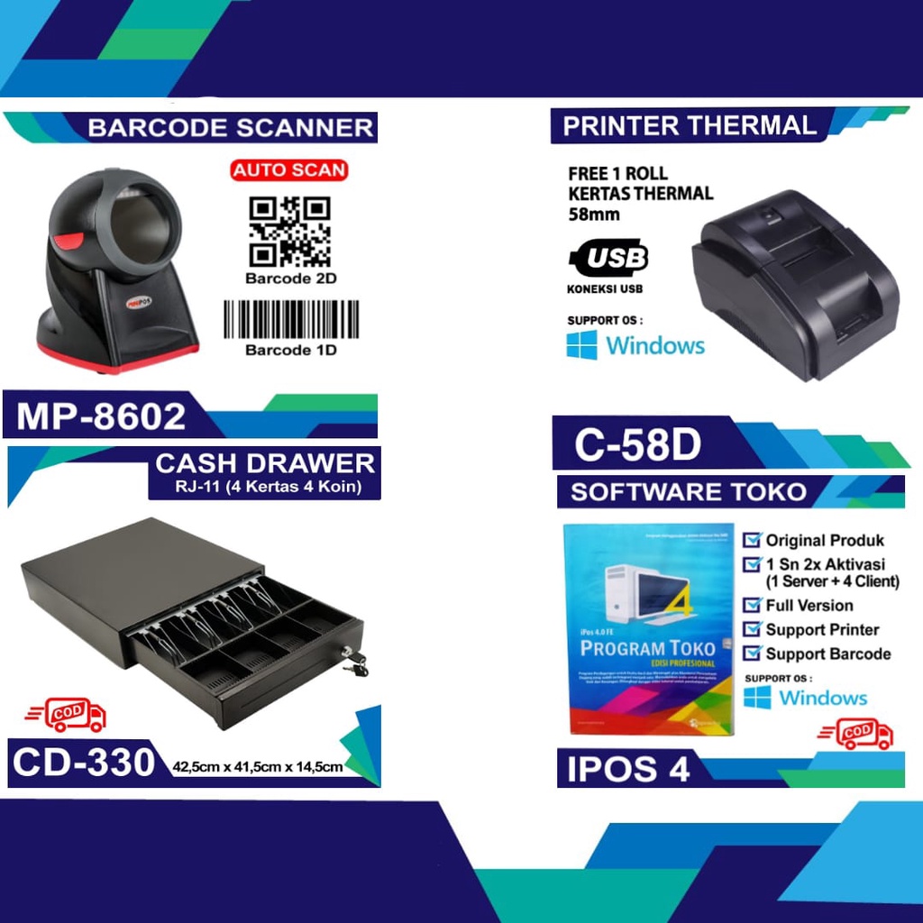Jual PAKET KOMPUTER KASIR PROGRAM TOKO IPOS 4 BISA HARGA ECER DAN GROSIR GARANSI 1 TAHUN FULL ...