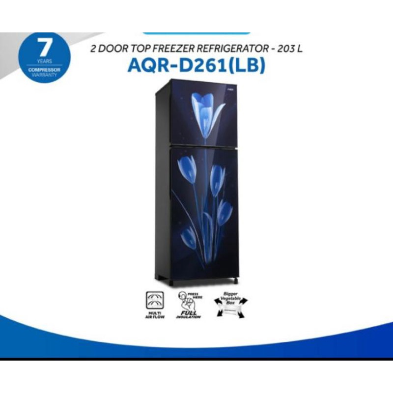 Jual KULKAS 2 PINTU AQUA JAPAN AQR D261 MOTIF BUNGA | Shopee Indonesia