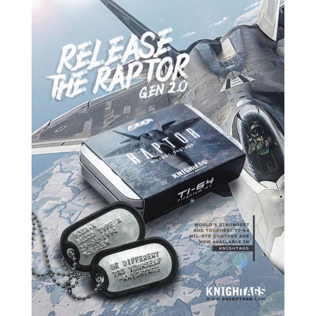 Jual Raptor Dogtags by Knightags ( kalung dogtag , dog tag , dog tags ...