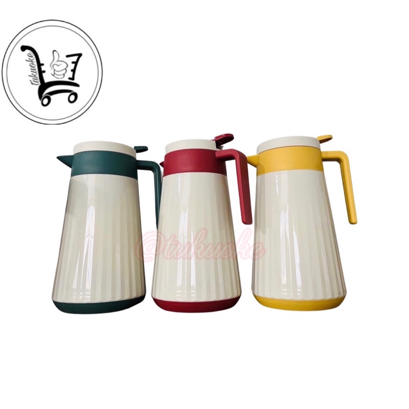 Jual TEKO AIR PANAS 1L [HA] BAHAN KACA LUAR PLASTIK TERMOS 1000 ML ...