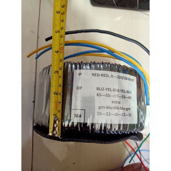 Jual trafo donat 30a ct 55 - 65 extra ct 15 - 15 0 - 12 trafo 2 mm toroid 30 toridal ampere ...