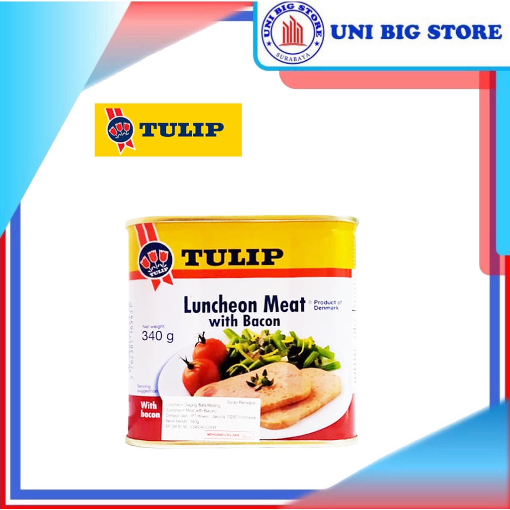 Jual Tulip Pork Luncheon Meat With Bacon 340 gr Daging Ham Babi Kaleng ...