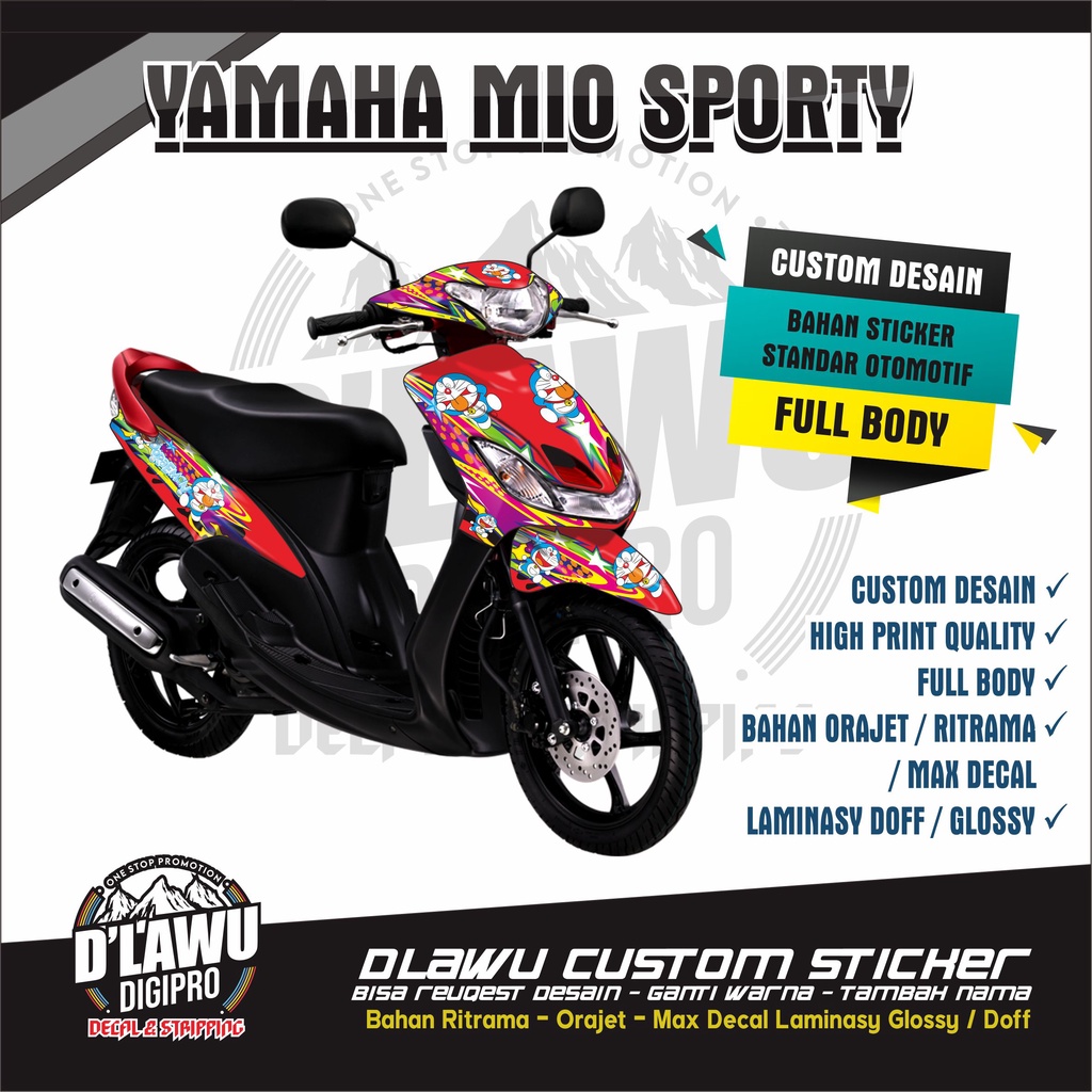 Jual Decal Sticker Yamaha Mio Sporty Doraemon | Shopee Indonesia