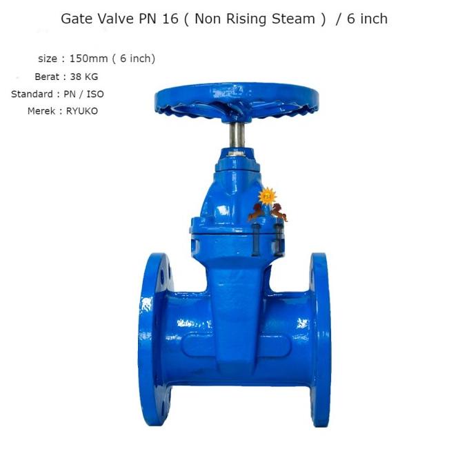 Jual Gate Valve Cast Iron ( Non Rising Steam ) Pn 16 / 150Mm ( 6 Inch ...