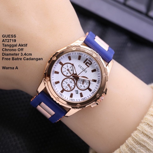 Jual Jam Tangan Wanita Guess Tali Rubber Variasi | Shopee Indonesia